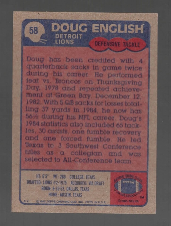 1985 Topps #58 Doug English VG/Ex | eBay
