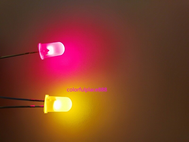 100pcs 5mm Red / Yellow Diffused Dual Bi-Color Led Leds 2-Pin Lights ...