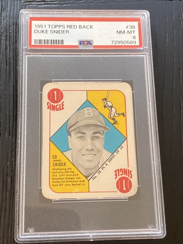 1951 Topps Red Back #38 Duke Snider - PSA 8 | eBay