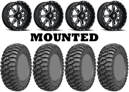 Kit 4 AMS M1 Evil Tires 32x10-15 on Fuel Lethal Matte Black D567 Wheels ...