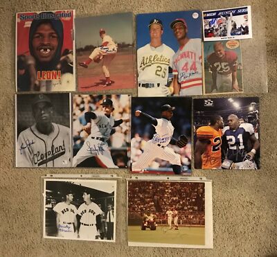 Lot of 11 Assorted Signed Photos - Leon Spinks Eric Davis El Duque ...