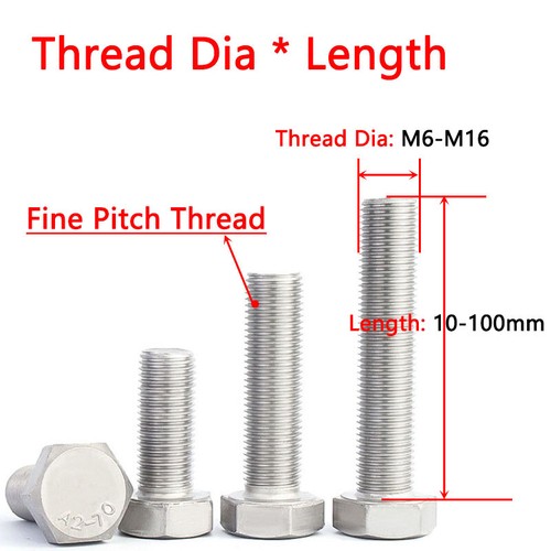 Fine Pitch Fully Threaded Set Screws Hex Bolts M6 M8 M10 M12-M16 ...
