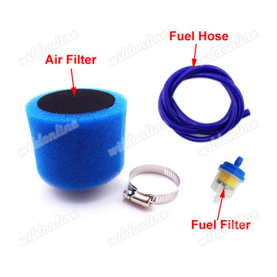 Blue Fuel Hose 38mm Air Filter For 110cc 125cc ATC Pit Dirt Monkey Bike ...
