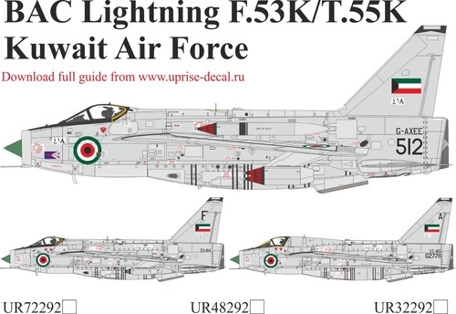 1:72 Decal BAC Lightning F.53K/T55K Kuwait Air Force - UpRise Decals ...