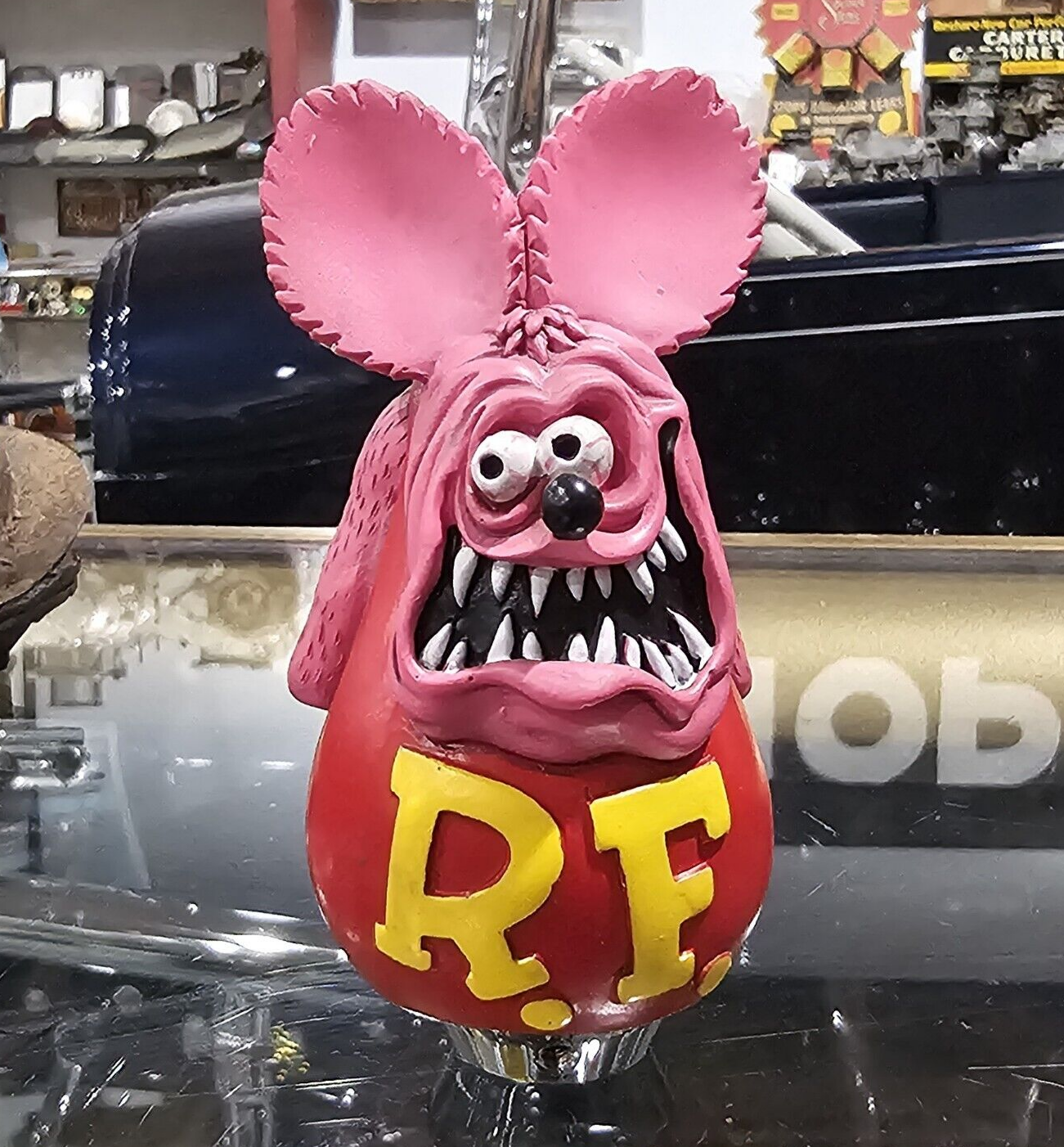 Cast Resin Ed Big Daddy Roth RAT FINK Shift Knob vtg style Hot Rod ...