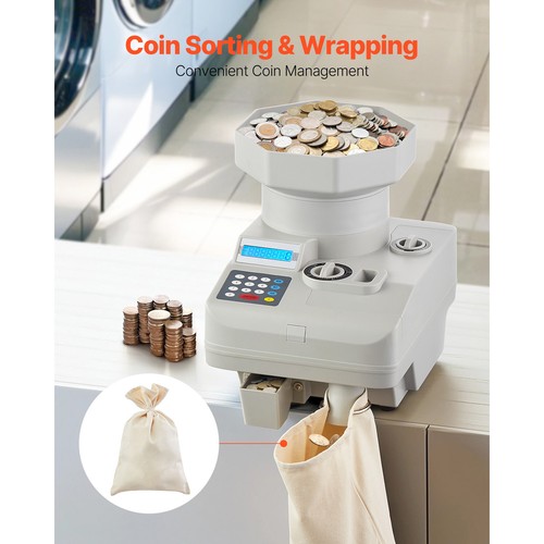 Coin Counter Professional Coin Sorter LED Display Holds up to 11000 ...