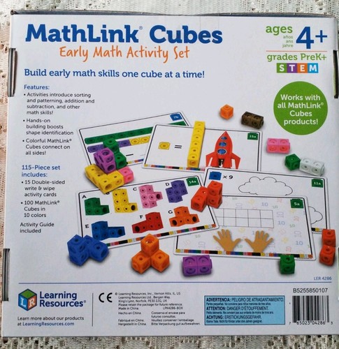 STEM Early Math Activity Set MathLink Cubes Ages 4+ by Learning ...