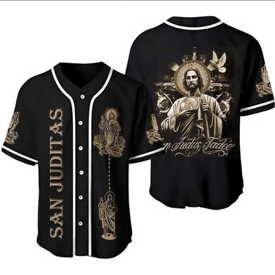 San Judas Tadeo Brown Baseball Jersey – Stylish, Sporty Sanjuditas Fan ...