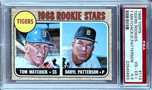 1968 TOPPS #113 ROOKIE STARS TOM MATCHICK/DARYL PATTERSON PSA 4.5 VG ...