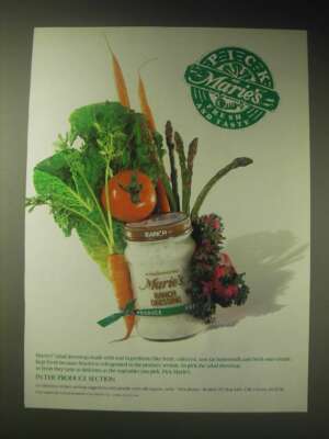 1989 Marie's Ranch Dressing Ad - Pick Marie's Fresh and Tasty | eBay
