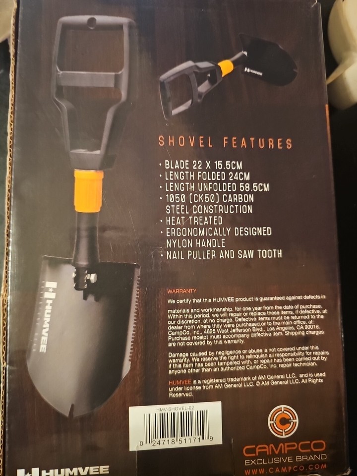 Humvee Folding Shovel, with Nail Puller and Sawtooth, black | eBay
