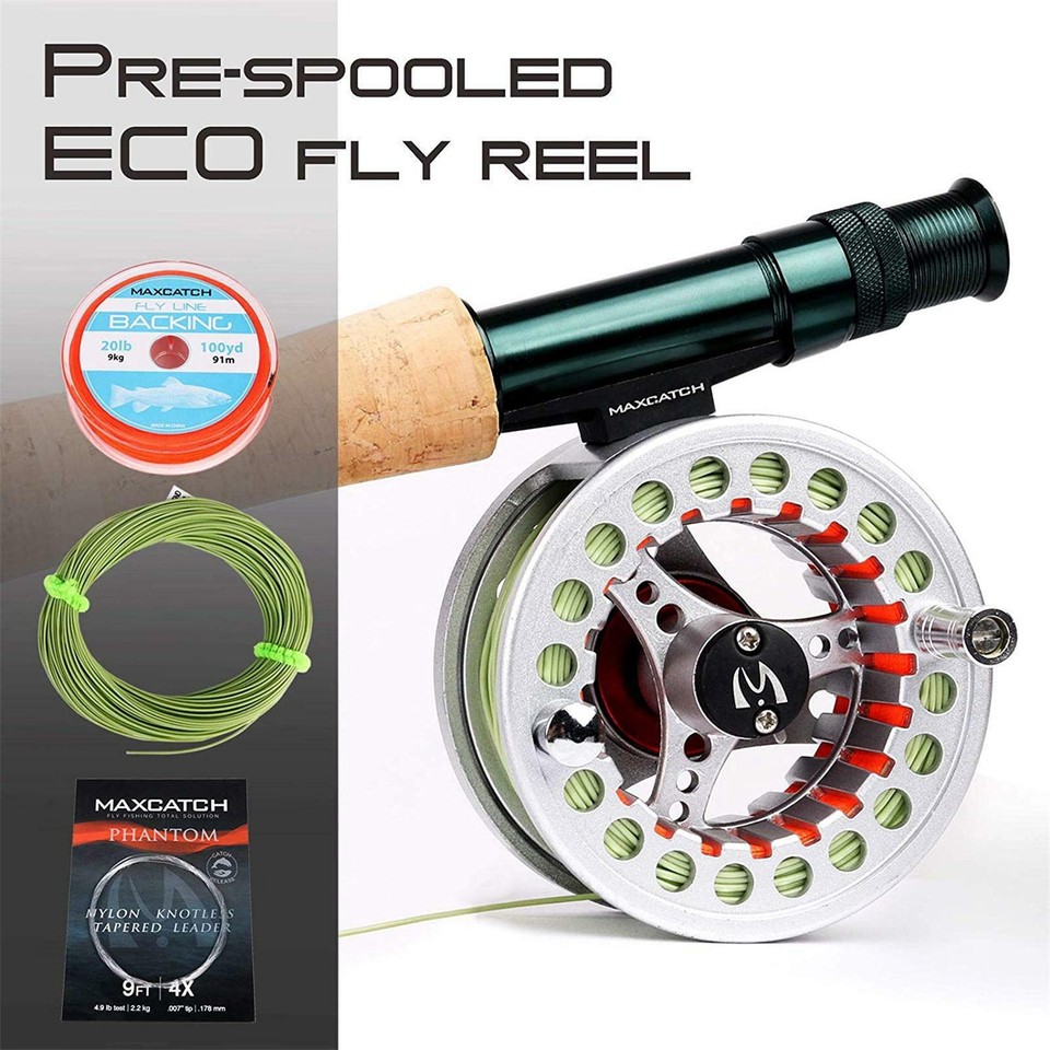 Maxcatch Extreme 3/4/5/6/7/8WT Fly Fishing Rod Combo, Fly Reel,Line ...