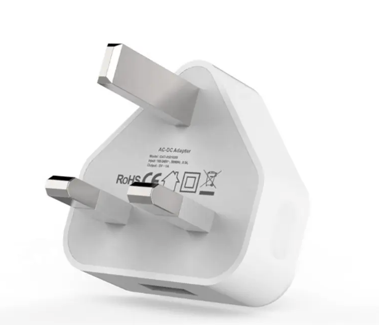 UK USB Wall Charger 3 Pin Plug Mains Adapter For Phones, Controllers ...