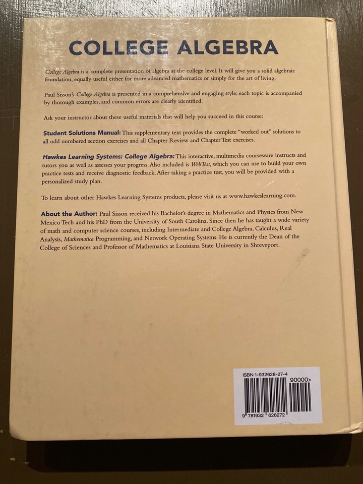 College Algebra 2nd edition Hardcover (Book, Other) 9781932628272 | eBay