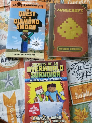 Lot of 3 Minecraft Greyson Mann Redstone Handbook Quest for the Diamond ...