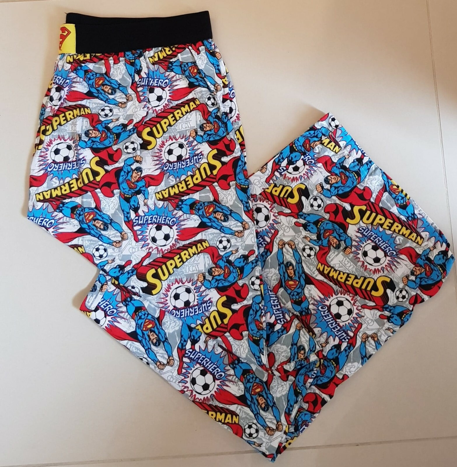 MENS CHARACTER PYJAMA LOUNGE BOTTOMS SUPERHERO -SUPERMAN FOOTBALL S-M-L ...