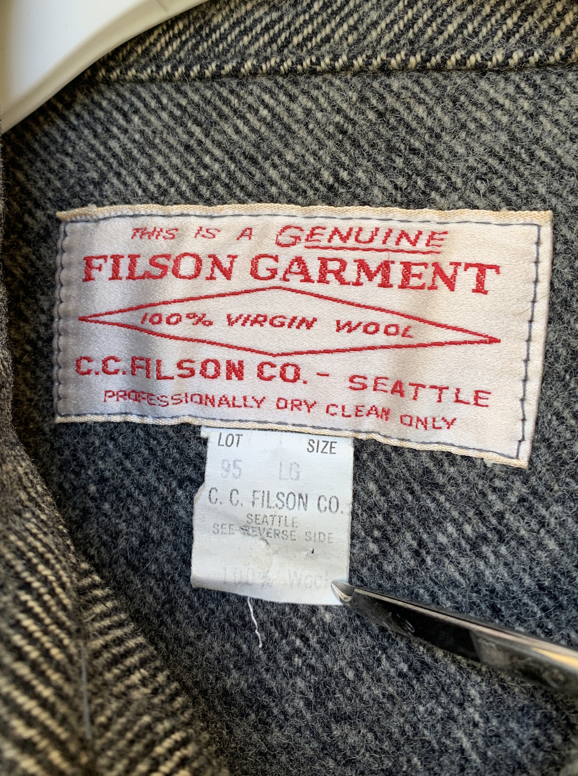 Filson Wool Cape Coat LARGE Grey Heather Cruiser Mackinaw Jacket ...