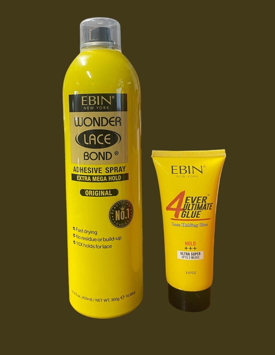 Ebin Wonder Lace Bond Wig Adhesive Spray Mega Hold Original 420 ml ...