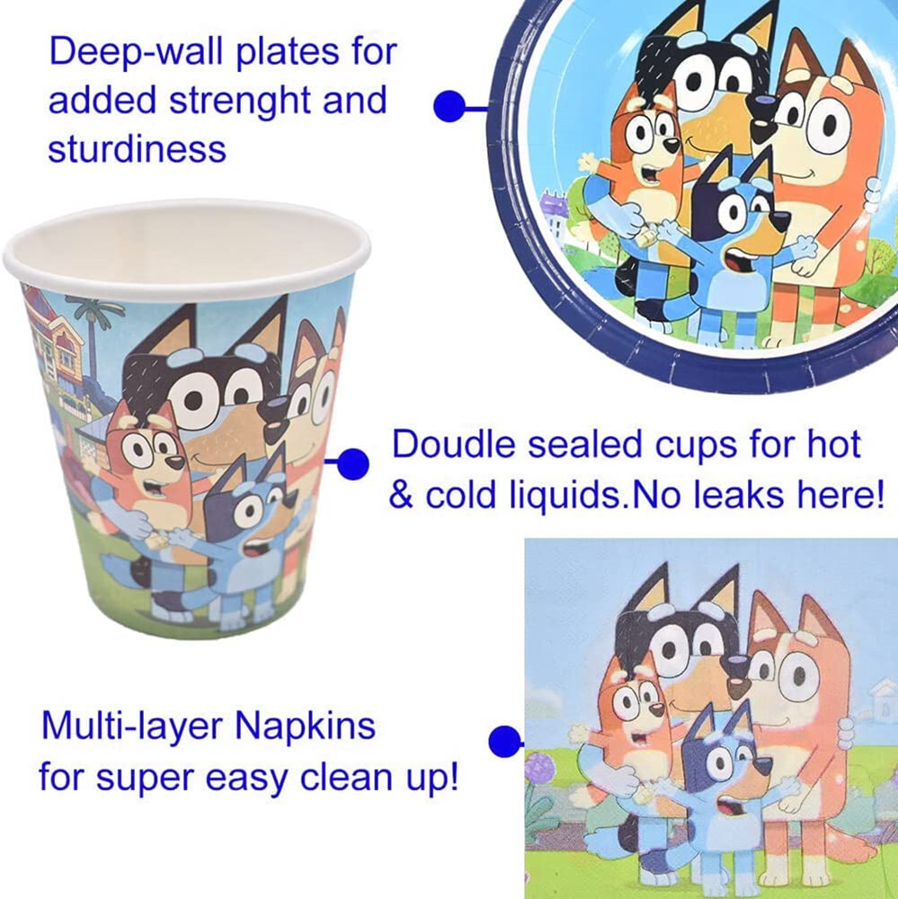 Bluey Bingo Supply Party Decoration Tablecover Banners Birthday Cupcake ...
