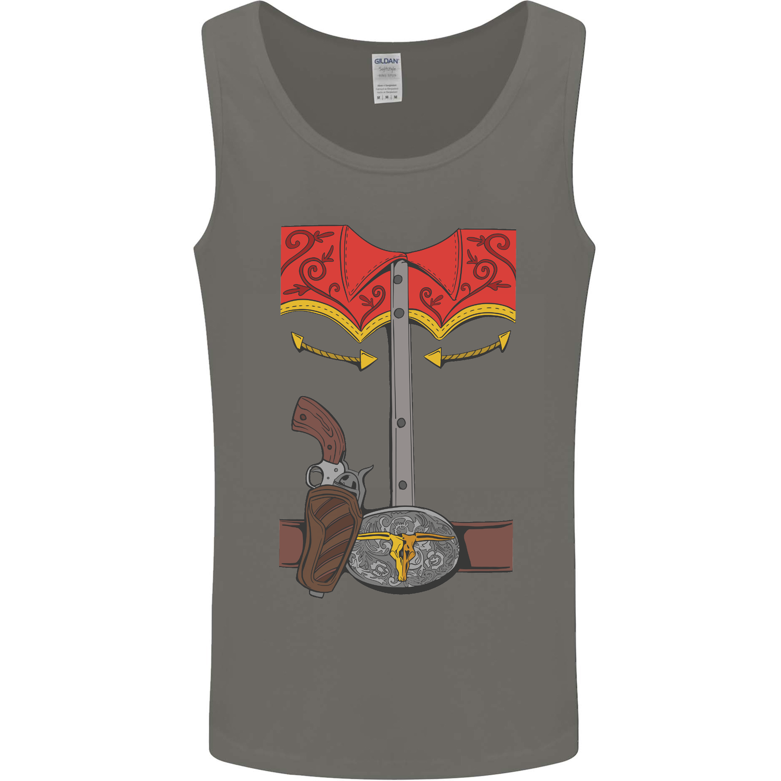 Cowboy Fancy Dress Costume Outfit Stag Do Mens Vest Tank Top | eBay
