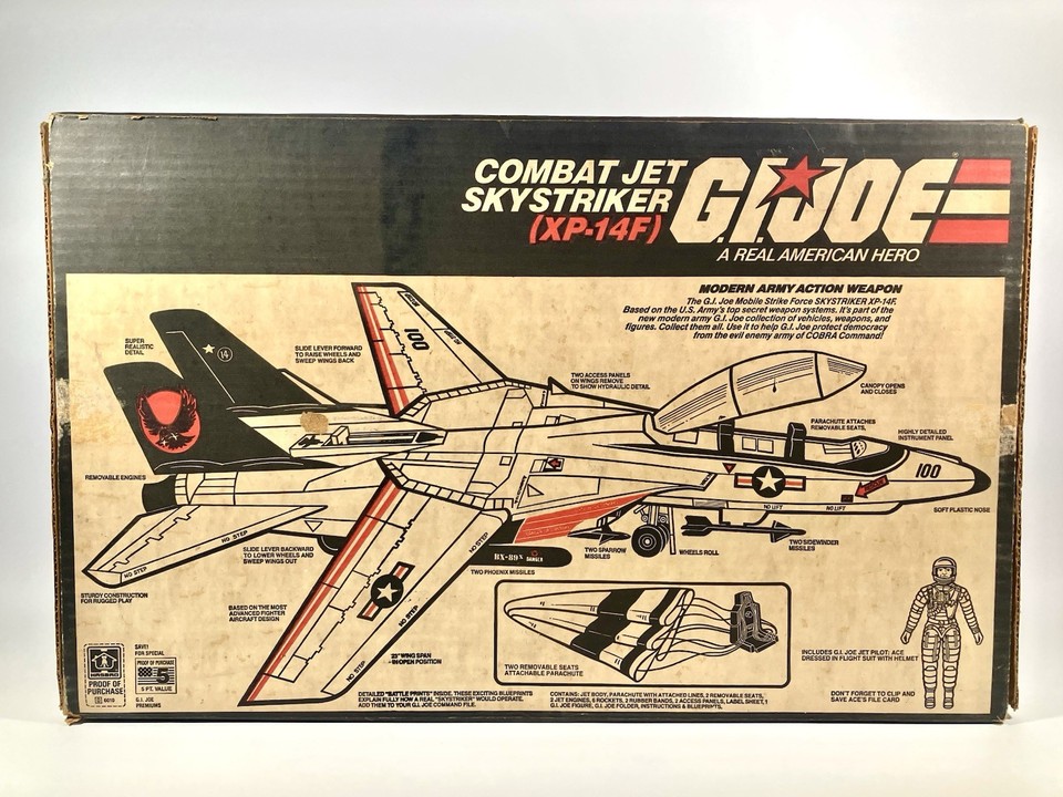 GI Joe ARAH Combat Jet Skystriker XP-14F w Box Vintage 1983 Incomplete ...