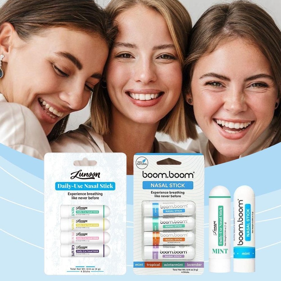 Boom Boom Nasal Stick(4 Pack) Enhances-Breathing Boosts Focus Essential ...