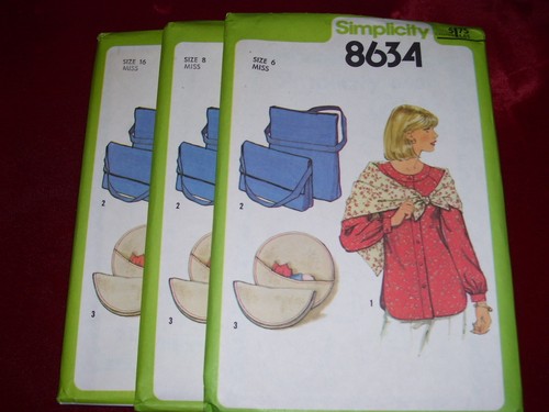 🌻1978 UNCIRCULATED SIMPLICITY #8634 - LADIES BLOUSE-SCARF & BAGS ...