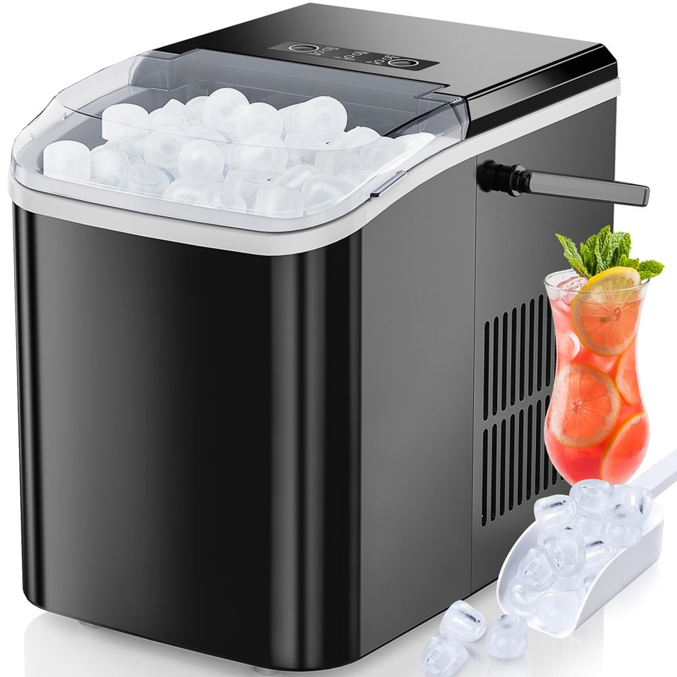 Countertop Bullet Ice Maker Portable Ice Machine with Ice Scoop 26lbs ...
