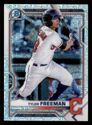 Tyler Freeman 2021 Bowman Chrome #BCP-182 Mojo Refractor Cleveland ...