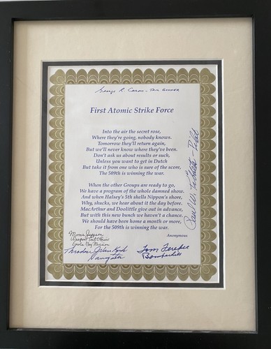 Anonymous Poem Written About the First Atomic Bomb Drop - Signed by ...