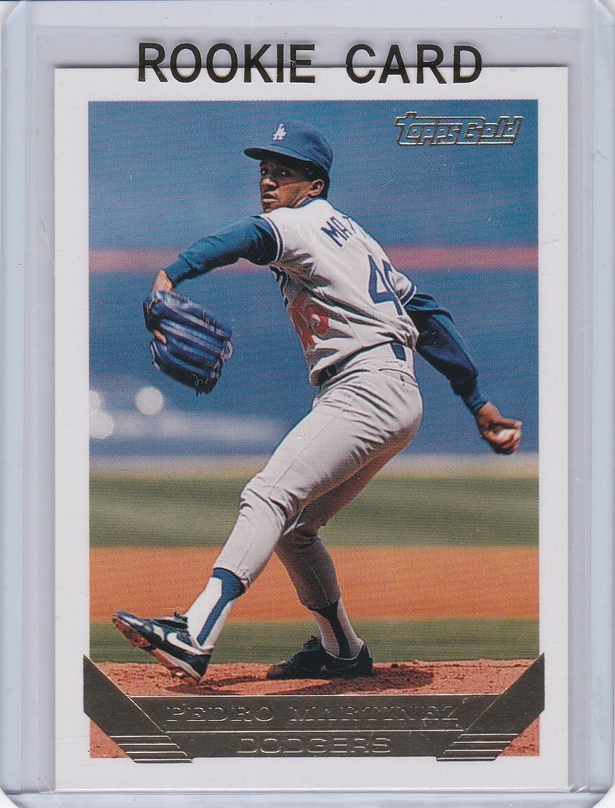 PEDRO MARTINEZ ROOKIE CARD Topps GOLD RC Baseball Los Angeles Dodger ...