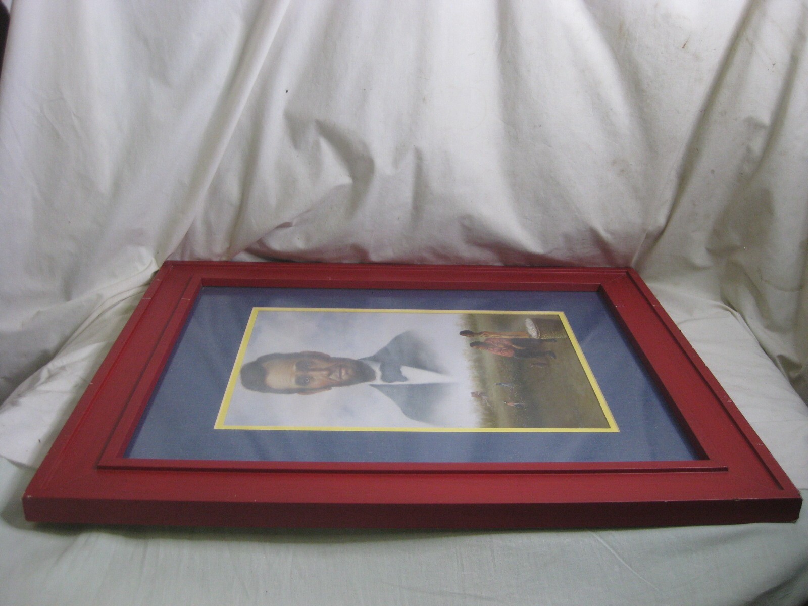 signed & framed vintage L. Mason oil painting Abe Lincoln African ...