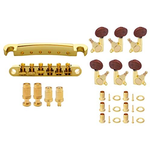 Saddle Bridge Tune-O-Matic Tailpiece and 3L3R Sealed Gear Tuning Pegs ...