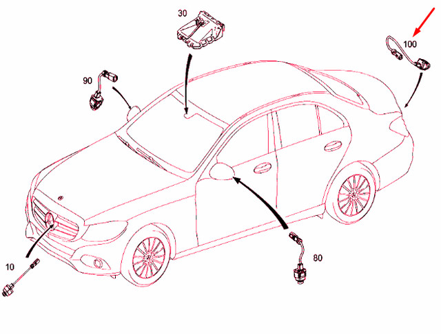 Mercedes-Benz C W205 Rear View Camera A0009051503 OEM for sale online ...