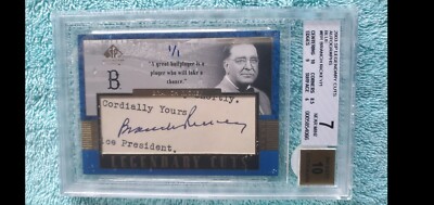 BRANCH RICKEY CARD 2003 LEGENDARY CUTS AUTOGRAPHS 1/1 DODGERS BASEBALL ...