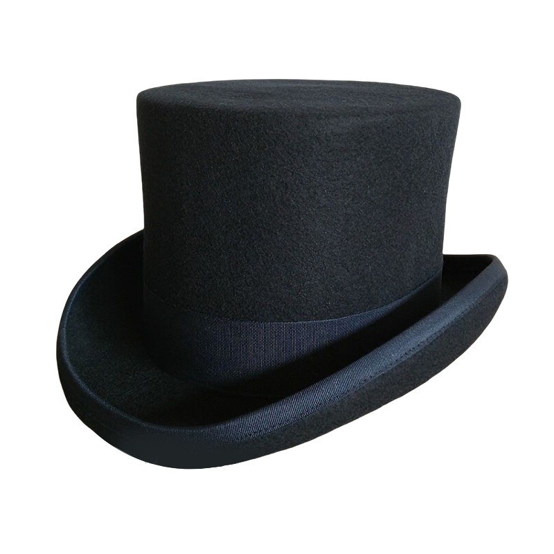 Vintage Wool Victorian Mad Hatter Top Magic Hat Gentlemen Performing ...