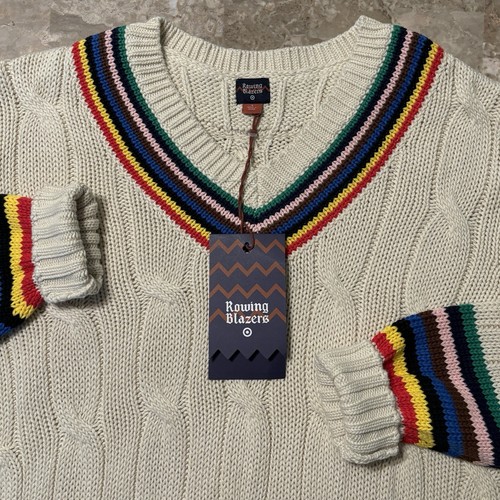 Rowing Blazers Target Sweater Mens Small Croquet Tennis Cable Knit NEW ...