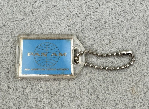 Vintage PAN AM Airlines Bag Tag Keychain Fob Plastic World Emblem ...