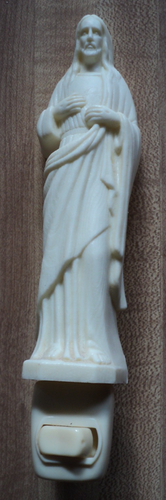 Vintage 7" Plastic Jesus Christ Plug In Night Light On/Off Switch WORKS ...