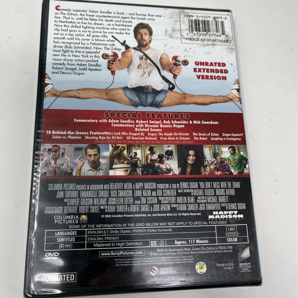 You Don't Mess With The Zohan DVD 2008 Unrated Extended Adam Sandler | eBay