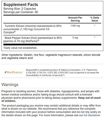 Vitacost ROOT2 Turmeric Ext Curcumin C3 Complex Featuring BioPerine 120 ...