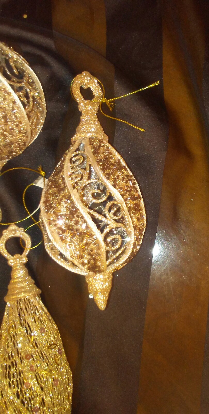 5 VTG Unique Pink Champagne Color Metal, Bead, Starch String Christmas ...