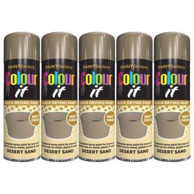 5X Desert Sand Matt Spray Paint Aerosol Auto Car Lacquer Wood Metal ...