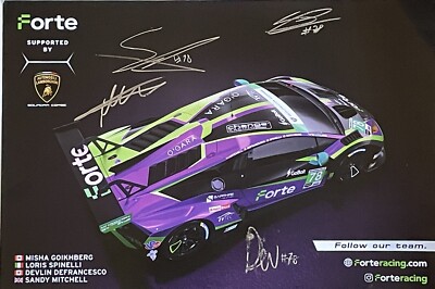 2024 Signed Forte Racing #78 Lamborghini Poster Rolex 24 Daytona IMSA ...