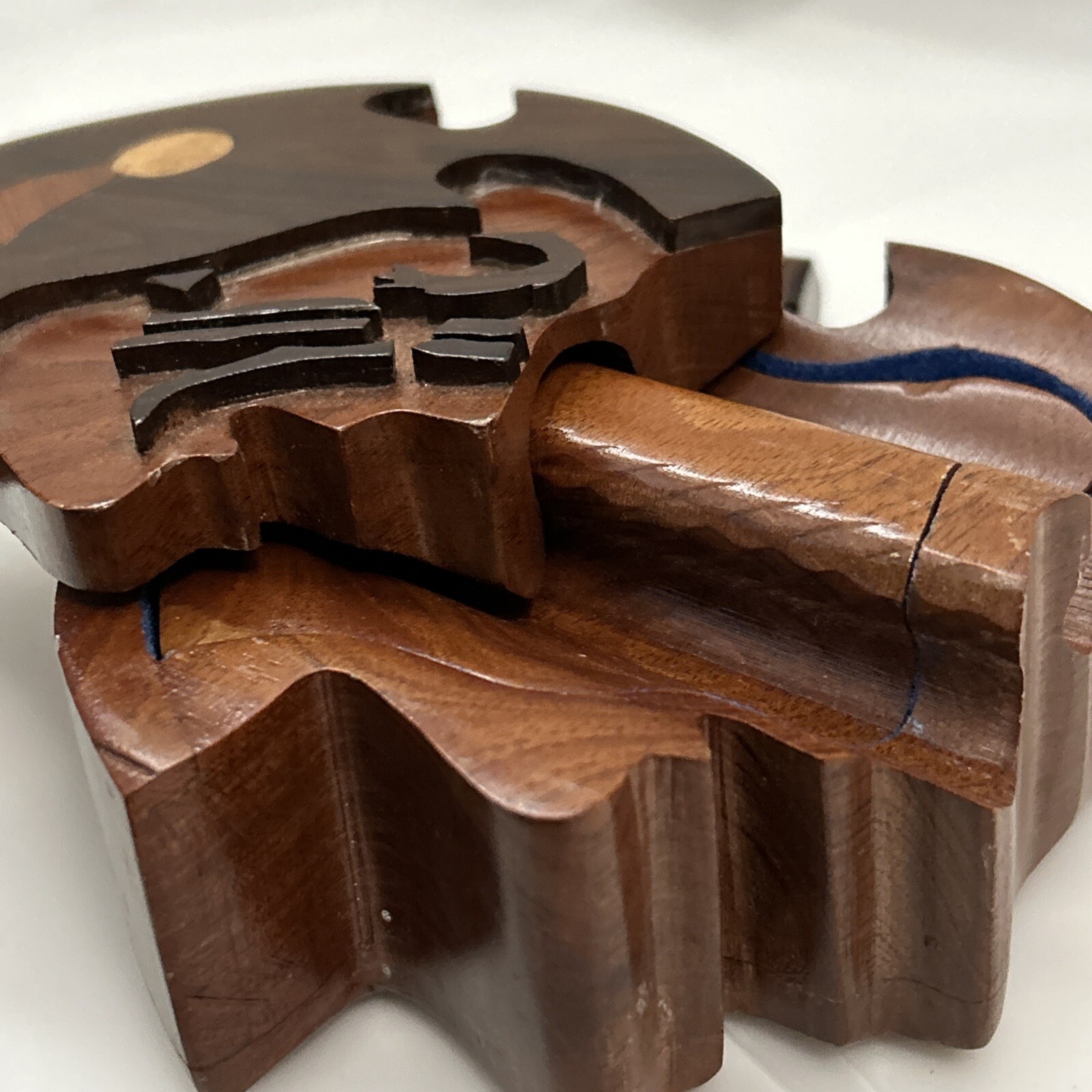 Vintage FSU Seminole Head Indian Hand Carved Secret Wooden Puzzle Box ...