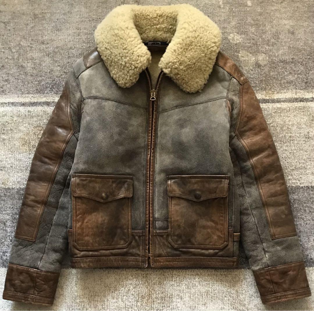 Vintage Polo By Ralph Lauren M-445 Leather Flight Jacket Bomber Jacket ...