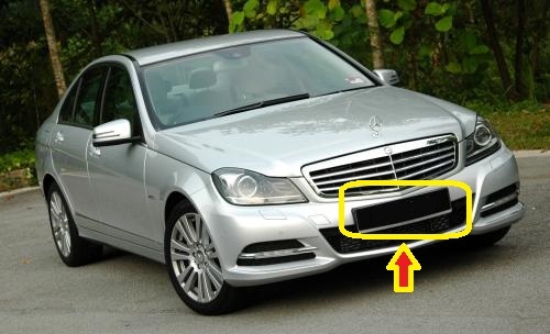 NEW GENUINE MERCEDES BENZ MB C W204 12- FRONT NUMBER PLATE HOLDER ...