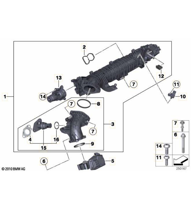 11617811909 INLET INTAKE MANIFOLD N57N, M57 FOR BMW X5 F15, F85, X6 F16 ...
