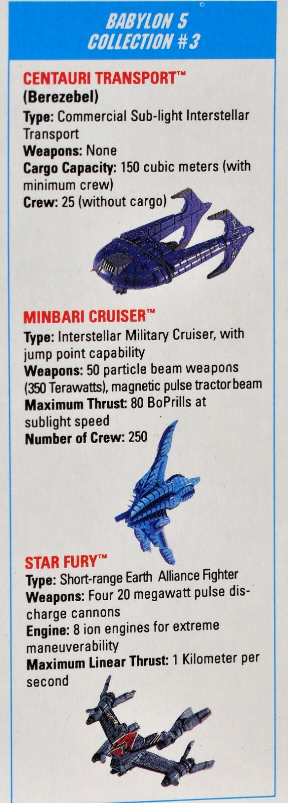 Babylon 5 Micro Machines #3 Centauri Transport, Minbari Cruiser & Star Fury MOC | eBay