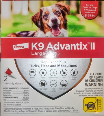 K9 Advantix II Large Dog Flea Tick New Unopened 2 Doses 724089060716| eBay